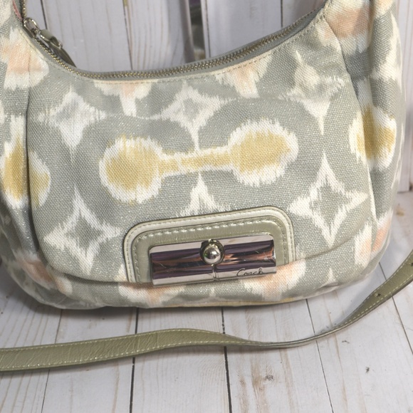Coach | Bags | Coach Kristin Op Art Ikat Silver Grey Print 6936 | Poshmark